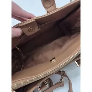Miztique | Bags | Miztique Two Handle Brown Satchel Faux Leather ...
